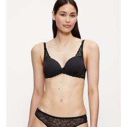 B&uuml;gel-BH Triumph "Amourette Spotlight WHP X", Damen, Gr. 70, Cup C, schwarz, Microtouch, Obermaterial: 49% Polyamid, 34% Polyester, 17% Elasthan, unifarben, BHs B&uuml;gel-BH, florales Spitzen-Design, leichte Polsterung, formende B&uuml;gel
