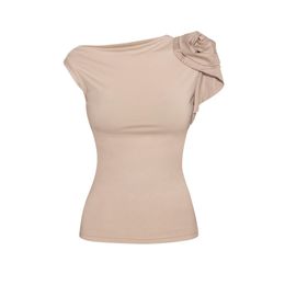 JIORO Top 'ESSENTIALS' Damen Gr&ouml;&szlig;e XS beige