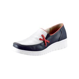Slipper Loretta, Damen, Gr. 37, blau (marine), Leder, Schuhe Slipper