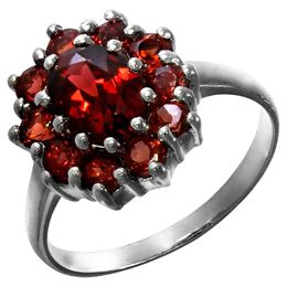 Fingerring Vivance "925/- Sterling Silber Granat" Gr. 60, wei&szlig;, Fingerringe, Damen, 060 (19,1), Silber 925 (Sterlingsilber), Silberring