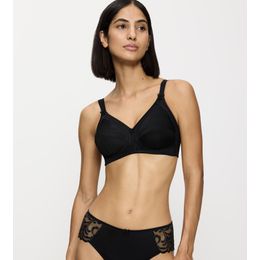 B&uuml;gelloser BH Triumph "Doreen + Cotton 01 N", Damen, Gr. 90, Cup B, schwarz, Microtouch, Obermaterial: 35% Polyester, 29% Polyamid, 22% Baumwolle, 13% Elasthan, 1% Viskose, unifarben, BHs, mit zarter Lochstickerei