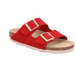 Pantolette Rohde "ALBA", Damen, Gr. 38, rot, Veloursleder, unifarben, Schuhe Pantolette, Sommerschuh, Hausschuh, Zweischnaller, Strandschuh mit Softfu&szlig;bett