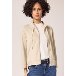 Cardigan Street One, Damen, Gr. 44, cotton beige, Stoff, 71% Polyester, 26% Viskose, 3% Elasthan, unifarben, normal normal, hoch geschlossener Ausschnitt, abgesteppt, Strickjacken, mit 3/4 &Auml;rmeln