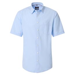 Kurzarmhemd Casamoda "Casamoda Leinenhemd Kurzarm uni", Herren, Gr. 4XL, Normalgr&ouml;&szlig;en, hellblau, 70% Baumwolle, 30% Leinen, unifarben, l&auml;ssig geschnitten, Hemden