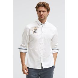 Gaastra Oxford Langarmhemd mit Back Artwork Herren Gr&ouml;&szlig;e XL wei&szlig;