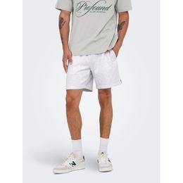 Only & Sons Shorts ONLY & SONS "ONSDAVID SHORTS SWEAT NOOS", Herren, Gr. L, N-Gr, super light grau melange, Web, Obermaterial: 78% Baumwolle, 22% Polyester, meliert, regular fit knielang, Hosen Shorts