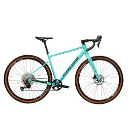 Gravelbike KROSS "KROSS Gravelbike Gabel Carbon Esker 5.0 28" blau 12 G&auml;nge 2026" Gr. 46, blau, braun, Fahrr&auml;der, 46cm, 28 Zoll (71,12cm) hinten: 28 Zoll (71,12cm), Gabel aus Carbon