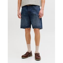 Jack & Jones Shorts JACK & JONES, Herren, Gr. M, N-Gr, blau (blau denim), Denim/Jeans, Obermaterial: 100% Baumwolle, Abriebeffekte, relaxed fit, Hosen Shorts