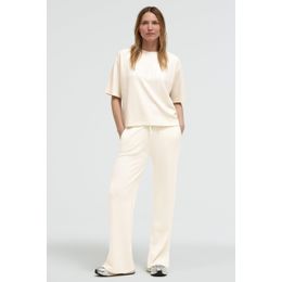 Sweater SENSES.THE LABEL, Damen, Gr. XS, wei&szlig;, Sweatware, Material: 48% Modal, 46% Polyester, 6% Elasthan, bedruckt, relaxed fit normal, Rundhals, eingesetzt gerader Abschluss, Sweatshirts Sweater, mit abgerundeten Saum