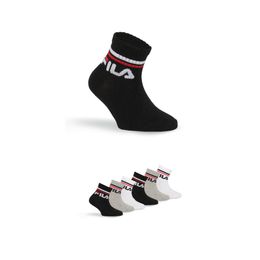 Kurzsocken Fila "JUNIOR UNISEX QUARTER PLAIN SOCKS", M&auml;dchen, Gr. 23-26, classic, Baumwollmischung, unifarben, normal, Socken, mit eingestricktem Logo im B&uuml;ndchen, Kindersocken