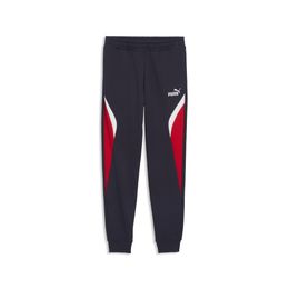 Sporthose Puma "Essentials Block Jogginghose Jungen", M&auml;dchen, Gr. 152, Normalgr&ouml;&szlig;en, new navy rot blau, Obermaterial: 68% Baumwolle, 32% Polyester. Rippe: 97% Baumwolle, 3% Elasthan. Tasche &ndash; Oben: 100% Baumwolle, regular fit, Hosen Sporthose