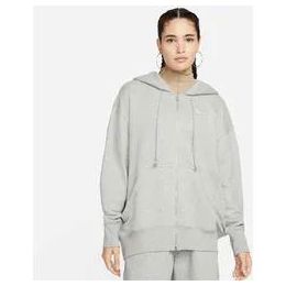 Kapuzensweatshirt Nike SPORTSWEAR "W NSW PHNX FLC FZ OS HOODIE", Damen, Gr. S, dk grau heat, Obermaterial: 80% Baumwolle, 20% Polyester, normal, Rundhals, Sweatshirts, Oversize-Schnitt, mit Rei&szlig;verschluss, mit K&auml;ngurutasche