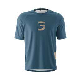 Radtrikot Gonso "Trail Jersey M", Gr. L, saphirblau, 88% Polyester, 12% Elasthan, Rundhals, Trikots, Herren Fahrradtrikot, leichtes u atmungsaktives Trikot, ideal f&uuml;r MTB