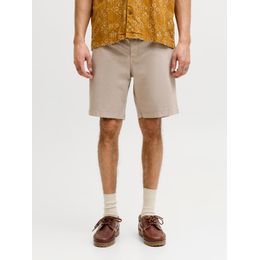 Jack & Jones Chinoshorts JACK & JONES "JPSTACE VANCE CHINO SHORTS REG SN", Herren, Gr. M, N-Gr, lemon pepper, Web, Obermaterial: 97% Baumwolle, 3% Elasthan, unifarben, relaxed fit kniefrei, Hosen Chinoshorts, Baumwollmischung, relaxed fit