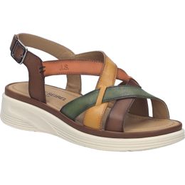 Sandale Josef Seibel "Sevran 07, gr&uuml;n-multi", Damen, Gr. 39, gr&uuml;n (gr&uuml;n, multi), Obermaterial: 100% Rindsleder Leather cow., Schuhe Sandale