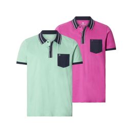 Poloshirt Jan Vanderstorm "Doppelpack Poloshirt SKALLE", Damen, Gr. L, gr&uuml;n (hellgr&uuml;n pink), Obermaterial: 100% Baumwolle CO., Shirts
