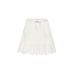 Volantrock KIDS Only "KOGBONDI LIFE EMB SKIRT WVN", M&auml;dchen, Gr. 146, cloud dancer, Web, Obermaterial: 100% Baumwolle, unifarben, kniefrei, R&ouml;cke Volantrock, mit Spitzenkante