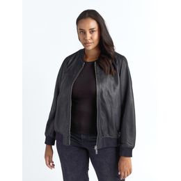Lederjacke Maze "42023099", Damen, Gr. 46, schwarz, Obermaterial: 100% Lammleder. Futter: 100% Polyester. &Auml;rmelfutter: 100% Polyester. Strickmaterial: 100% Polyester, ohne B&uuml;ndchen, Jacken