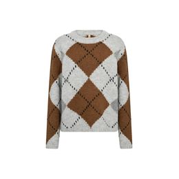 Strickpullover soyaconcept "Soya Concept Sweater SC-ACACIE 1", Damen, Gr. L, 99110c lt grau melange combi, Obermaterial: 57% Polyacryl, 21% Polyester, 11% Wolle, 9% Nylon, 2% Elasthan, Pullover Strickpullover