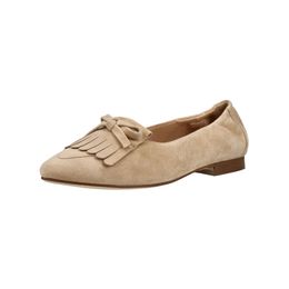 Ballerina REGARDE LE CIEL "Regarde Le Ciel Ballerinas Leder", Damen, Gr. 37, beige, Leder, Schuhe Ballerina
