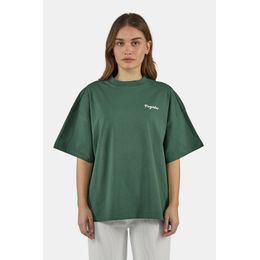 T-Shirt Pegador "Brielle Heavy Oversized Tee", Damen, Gr. M, washed solid gr&uuml;n, Jersey, Obermaterial: 100% Baumwolle, bedruckt, oversize normal, Rundhals, Shirts T-Shirt, Baumwolle, oversize