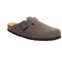 Clog Rohde "GRADO", Herren, Gr. 42, dunkeltaupe, Veloursleder, unifarben, Schuhe Clog, Hausschuh, Sommerschuh mit Softfu&szlig;bett