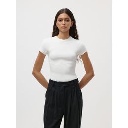 T-Shirt LEGER "Ria, LeGer by Lena Gercke", Damen, Gr. 40, wei&szlig;, Jersey, Obermaterial: 47% Baumwolle, 47% Modal, 6% Elasthan, slim fit, Rundhals, Shirts T-Shirt, schlicht, slim fit