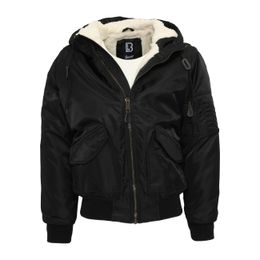 Bomberjacke Brandit "Brandit Herren CWU Jacket hooded", Herren, Gr. S, schwarz, 100% Polyamid, unifarben, normal, ohne Ausschnitt, Jacken Bomberjacke