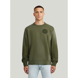 G-Star Raw Longpullover G-STAR "Sunfaded Sweatshirt", Herren, Gr. L, shadow olive gd, Obermaterial: 100% Baumwolle, Pullover Longpullover
