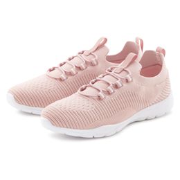 Sneaker Vivance "Freizeitschuh, Halbschuh, Turnschuhe, Slip-On-Sneaker", Damen, Gr. 35, rosa (ros&eacute;), Obermaterial: 100% Textilmaterial. Decksohle: 100% Textilmaterial. Futter: 100% Textilmaterial. Laufsohle: 100% Synthetik, unifarben, Basic, Schuhe Sneaker, superleicht, zum Reinschl&uuml;pfen mit elastischen Schn&uuml;rb&auml;ndern VEGAN