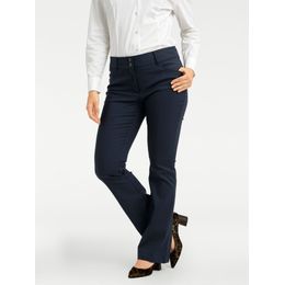 Bootcuthose Heine, Damen, Gr. 19, Kurzgr&ouml;&szlig;en, blau (marine), 48% Baumwolle, 45% Polyester, 7% Elasthan, Miedereinsatz:15% Elasthan, 85% Polyamid, unifarben, lang, Hosen