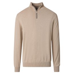 Troyer Casamoda "Casamoda Stricktroyer uni", Herren, Gr. M, beige (659 beige), 100% Baumwolle, Pullover Troyer