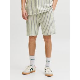 Jack & Jones Shorts JACK & JONES "JPSTJAIDEN COBA STRIPE JOG SHORT SRT SN", Herren, Gr. M, N-Gr, tea detail:stripes, Web, Obermaterial: 100% Baumwolle, gestreift, relaxed fit kniefrei, Hosen Shorts