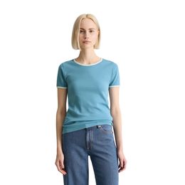 Marc O'Polo T-Shirt MARC O'POLO DENIM "aus reiner Bio-Baumwolle", Damen, Gr. L, medium blau, Obermaterial: 100% Baumwolle, unifarben, Basic, slim fit, Rundhals, normaler Saum, Shirts T-Shirt