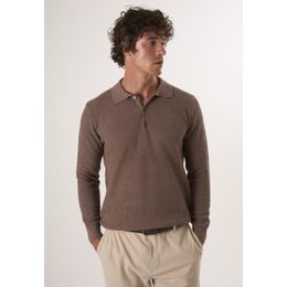 Polokragenpullover FELIX HARDY "Pullover mit Polo-Kragen und Kn&ouml;pfen", Herren, Gr. XXL, braun, 100% Baumwolle, Pullover