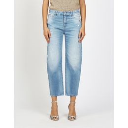 5-Pocket-Jeans Gang "94IDA", Damen, Gr. 34, N-Gr, bright blau repair, Denim/Jeans, Obermaterial: 98% Baumwolle, 2% Elasthan, Ballonform kn&ouml;chelfrei, Jeans 5-Pocket-Jeans, cropped