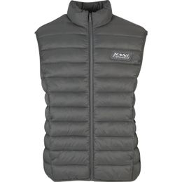Steppweste Karl Kani "Karl Kani Karl Kani Sport Patch Light Puffer Vest", Herren, Gr. XS, anthrazit, 100% Polyester, Westen Steppweste