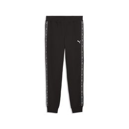 Sporthose Puma "Essentials Tape Jogginghose Herren", Herren, Gr. XL, Normalgr&ouml;&szlig;en, schwarz, Obermaterial: 68% Baumwolle, 32% Polyester. Rippe: 97% Baumwolle, 3% Elasthan. Tasche &ndash; Oben: 100% Baumwolle, regular fit, Hosen Sporthose