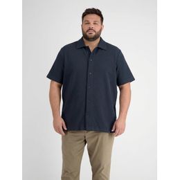 Poloshirt Lerros "Poloshirt mit durchgehender Knopfleiste, gro&szlig;e Gr&ouml;&szlig;en", Herren, Gr. 5XL, classic navy, 85% Baumwolle, 12% Polyester, 3% Elasthan, Rundhals, Shirts