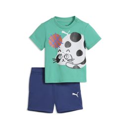 Jogginganzug Puma "Sporty Cats T-Shirt und Shorts im Set Kinder", Jungen, Gr. 68, vibrant gr&uuml;n, Obermaterial: 100% Baumwolle. Rippe: 20% Polyester, 80% Baumwolle, Sportanz&uuml;ge Jogginganzug