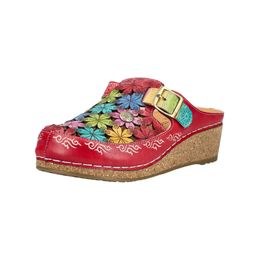 Pantolette Laura Vita "Laura Vita Pantoletten Leder", Damen, Gr. 40, rot, Leder, Schuhe Pantolette