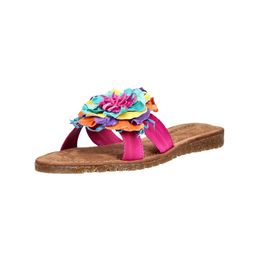 Pantolette Lazamani "Lazamani Pantoletten Leder/Textil", Damen, Gr. 38, fuchsia, Leder, Textil, Schuhe Pantolette