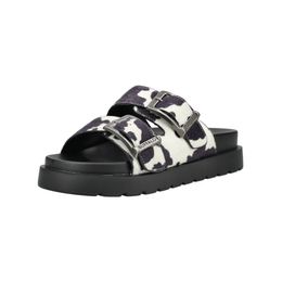 Pantolette Buffalo "Buffalo Pantoletten Textil", Damen, Gr. 37, schwarz, wei&szlig;, Textil, Schuhe Pantolette