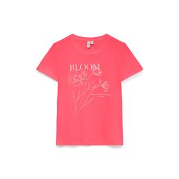 V&eacute;ro Moda Kurzarmshirt VERO MODA "VMJILIADA S/S T-SHIRT JRS BTQ", Damen, Gr. L, coral paradise print:snow with bloom silber studs, Jersey, Obermaterial: 100% Baumwolle, bedruckt, normal, Rundhals, Shirts, Baumwolle