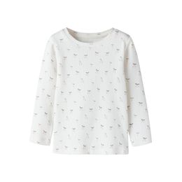 Langarmshirt name it "NMFFICHERRY LS SLIM TOP", M&auml;dchen, Gr. 116, cloud dancer, Jersey, Obermaterial: 95% Baumwolle, 5% Elasthan, figurbetont normal, Rundhals, Shirts Langarmshirt