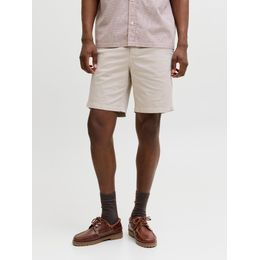 Jack & Jones Chinoshorts JACK & JONES "JPSTACE VANCE CHINO SHORTS REG SN", Herren, Gr. L, N-Gr, pumice stone, Web, Obermaterial: 97% Baumwolle, 3% Elasthan, unifarben, relaxed fit kniefrei, Hosen Chinoshorts, Baumwollmischung, relaxed fit