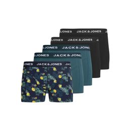 Jack & Jones PlusSize Trunk "JACJAKE LEMON TRUNKS 5 PACK PLS", Herren, Gr. 5XL, 5 Stk., schwarz pack:schwarz, atlantic deep, atlantic deep, navy blazer, Jersey, Obermaterial: 95% Baumwolle, 5% Elasthan, JACK & JONES PLUSSIZE, unifarben, bequem, Unterhosen