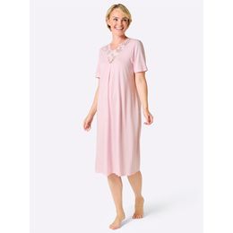 w&auml;schepur Nachthemd W&Auml;SCHEPUR "Nachthemd", Damen, Gr. 40/42, Normalgr&ouml;&szlig;en, ros&eacute;, 100% Baumwolle, Spitze:100% Polyester, unifarben, Kleider Nachthemd