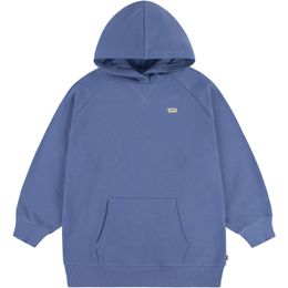 Hoodie LEVI'S KIDS, M&auml;dchen, Gr. 12 (152), blau (coastalfjord), Obermaterial: 60% Baumwolle, 40% Polyester, unifarben, relaxed fit h&uuml;ftbedeckend, angesetztes B&uuml;ndchen, Sweatshirts Hoodie