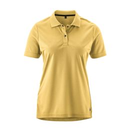 Radtrikot Gonso "Essential Poloshirt W", Damen, Gr. 34, kanariengelb, 100% Polyester, Rundhals, Trikots, Damen Radshirt, Polo-Shirt mit Spitzkragen, mit R&uuml;ckentasche